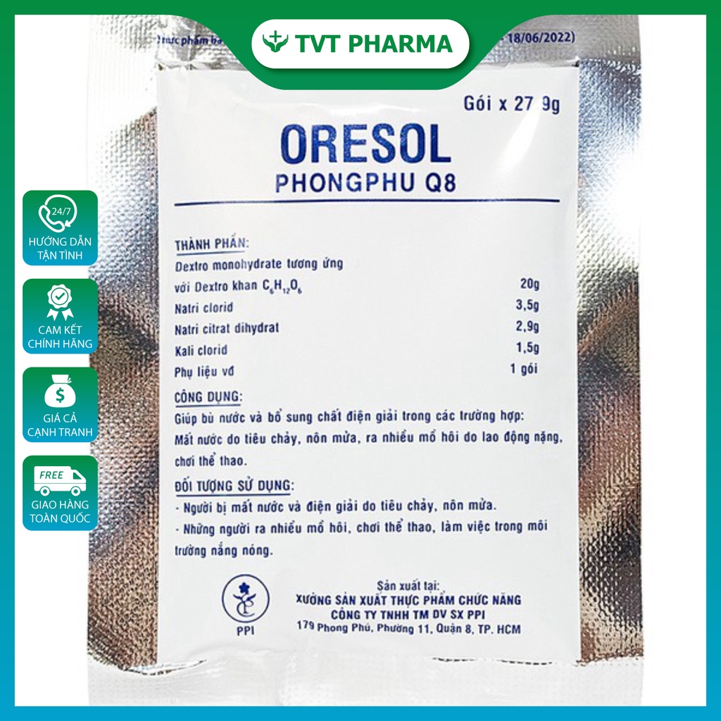 ORS ORESOL bù điện giải, mất nước - Phong Phú (Thùng 100 gói) | Shopee ...