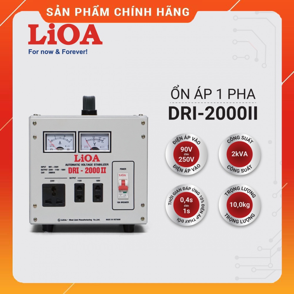 Ổn áp LiOA 2KVA DRI-2000II dải 90V chính hãng Nhật Linh 2KW 2000VA 2000W 2 Kg 2 ký | Shopee Việt Nam