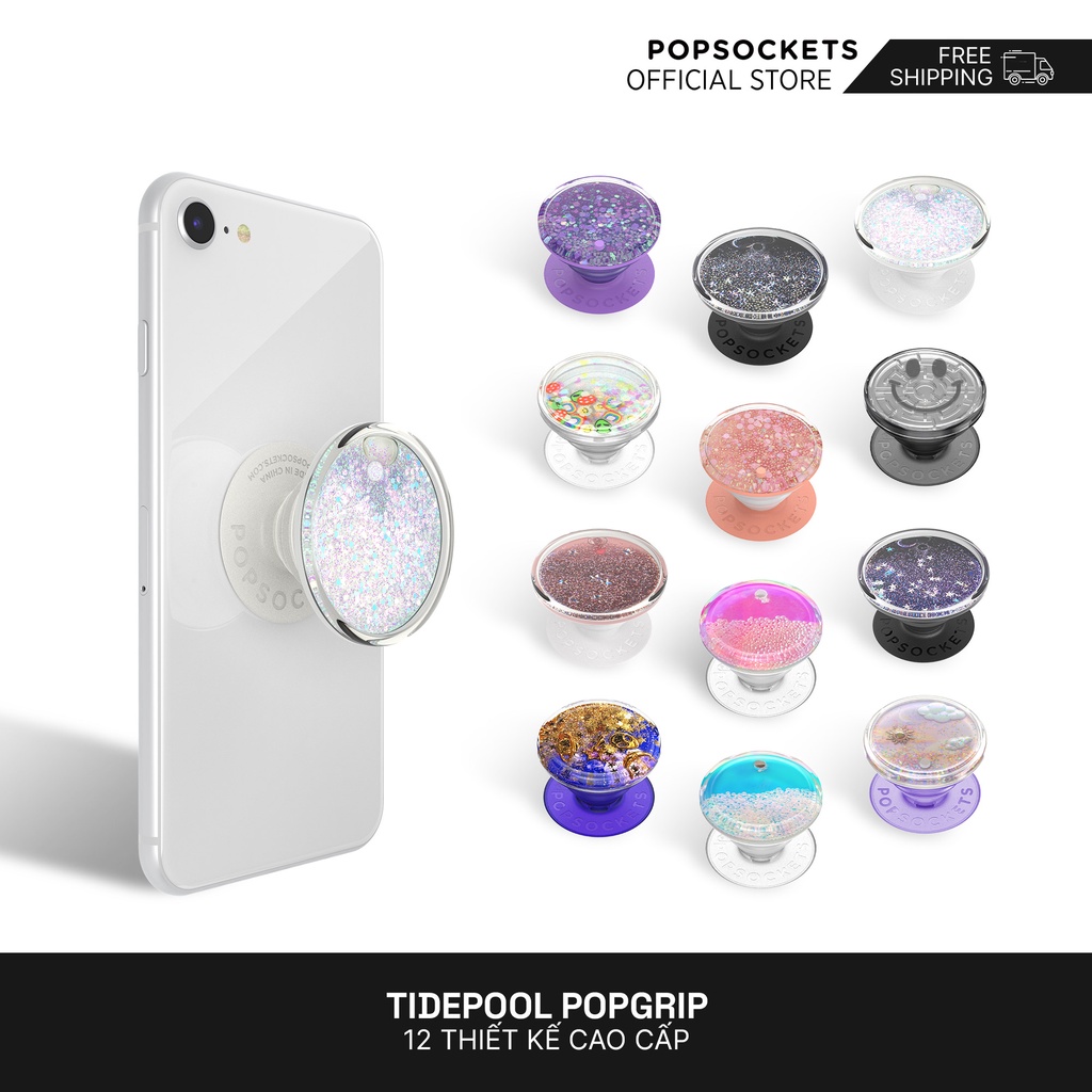 Giá đỡ điện thoại POPSOCKETS Tidepool để bàn sử dụng trên xe hơi tiện ...
