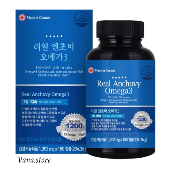 Viên uống OMEGA 3 1200 Real Anchovy Canada cao cấp 180v | Shopee Việt Nam