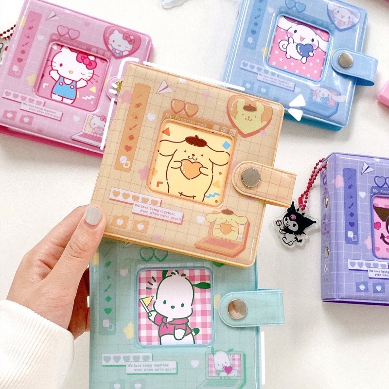 Sanrio Album Ảnh/ Bìa 3 còng mini Đựng Ảnh,Tặng kèm móc khoá Hình nhân ...