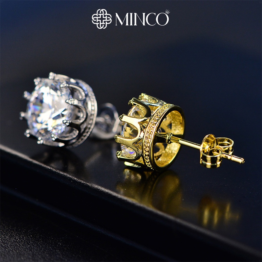 Khuyên tai Nam Crown Minco Accessories bông tai cho Nam nữ Vương Miện ...