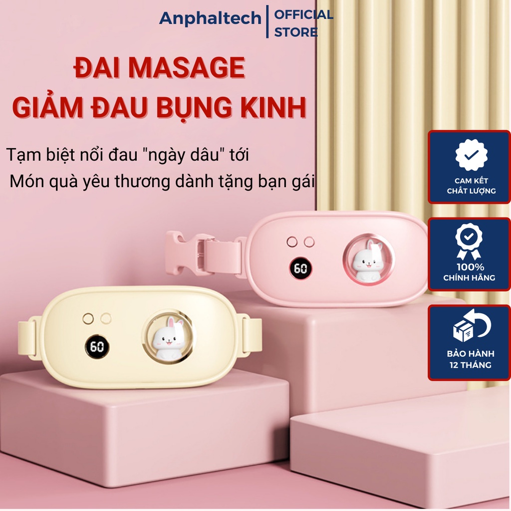 Máy Massage Bụng Kinh GS006, Đai Chườm Nóng Matxa Giảm Đau Bụng Kinh ...