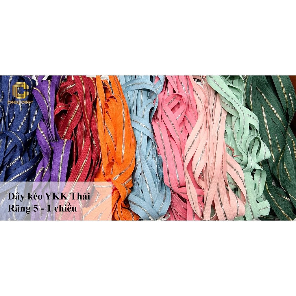Dây kéo YKK Thái 1 chiều răng 5 (chưa kèm đầu khóa) - phụ kiện làm túi xách | Shopee Việt Nam
