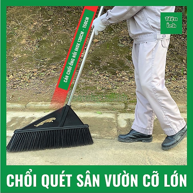 Chổi quét sân vườn chổi quét cán dài cỡ lớn sợi nhựa PET chịu nước bền ...