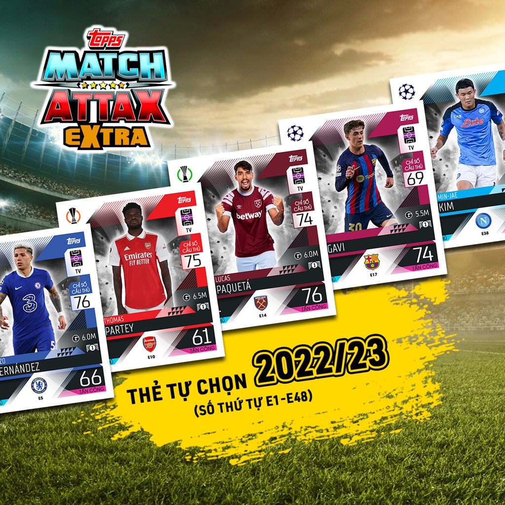 Thẻ Cầu Thủ In Match Attax Extra 2022-23 Tự Chọn (STT E1-E48) | Shopee ...