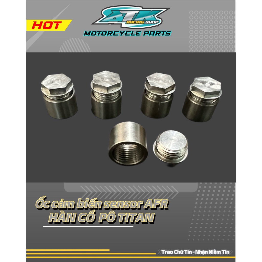 Ốc cảm biến sensor AFR chuyên dùng hàn cho cổ pô Titan và ốc sensor hàn ...