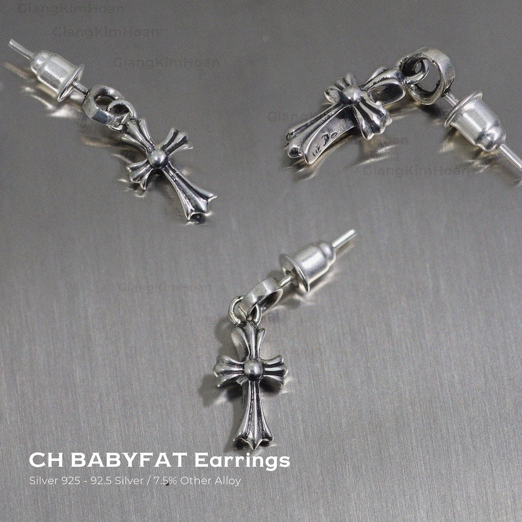 Khuyên tai Chrome Hearts Babyfat nam nữ bạc 925 phong cách cá tính ...