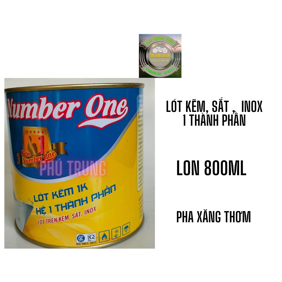 Sơn lót xám 1k Number One sơn sắt mạ kẽm lon 800ml | Shopee Việt Nam