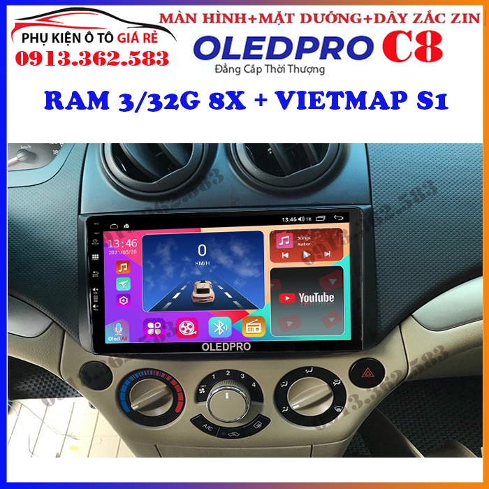Bộ màn hình OLEDPRO C8 kèm mặt dưỡng,dây nguồn zin cho xe CHEVROLET AVEO | Shopee Việt Nam