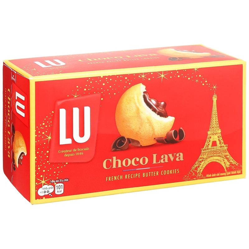 BÁNH QUY BƠ NHÂN SOCOLA CHẢY LU CHOCO LAVA HỘP 120G | Shopee Việt Nam