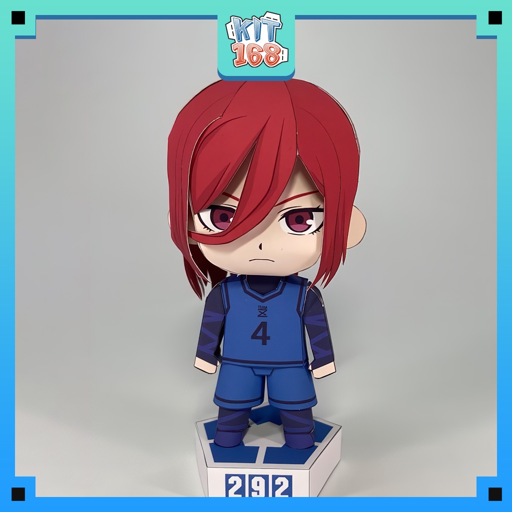 Mô hình giấy Anime Chibi Hyoma Chigiri - Blue Lock + kit hộp trang trí ...