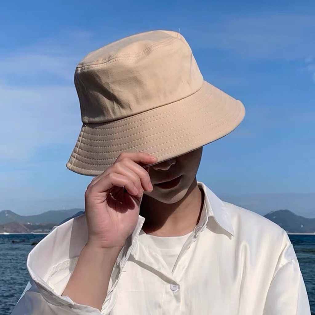 Mũ bucket Hakie 2 mặt trơn unisex vải kaki, nón bucket vành cụp phong ...
