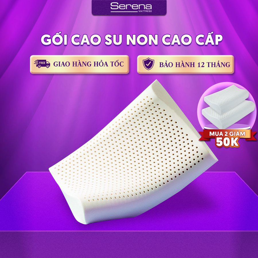 Ruột Gối Cao Su Non Người Lớn Serena Cao Cấp Lõi Gối Nằm Ngủ Massage Chống Đau Cổ Vai Gáy 40x60