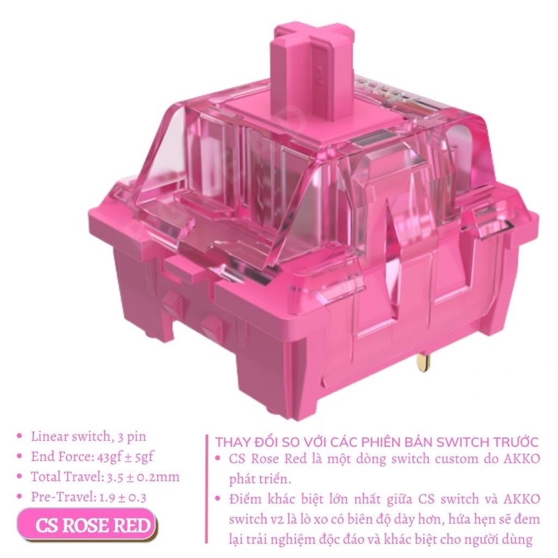 1 Nút Bàn Phím Cơ AKKO CS Switch – Rose Red - Màu Hường Sữa Siêu Xinh ...
