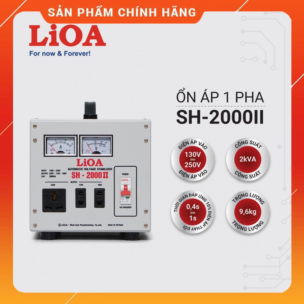 [FREESHIP] Ổn áp LiOA 2KVA SH-2000II dải 130V chính hãng LiOA Nhật Linh 2KW 2000VA 2000W ...