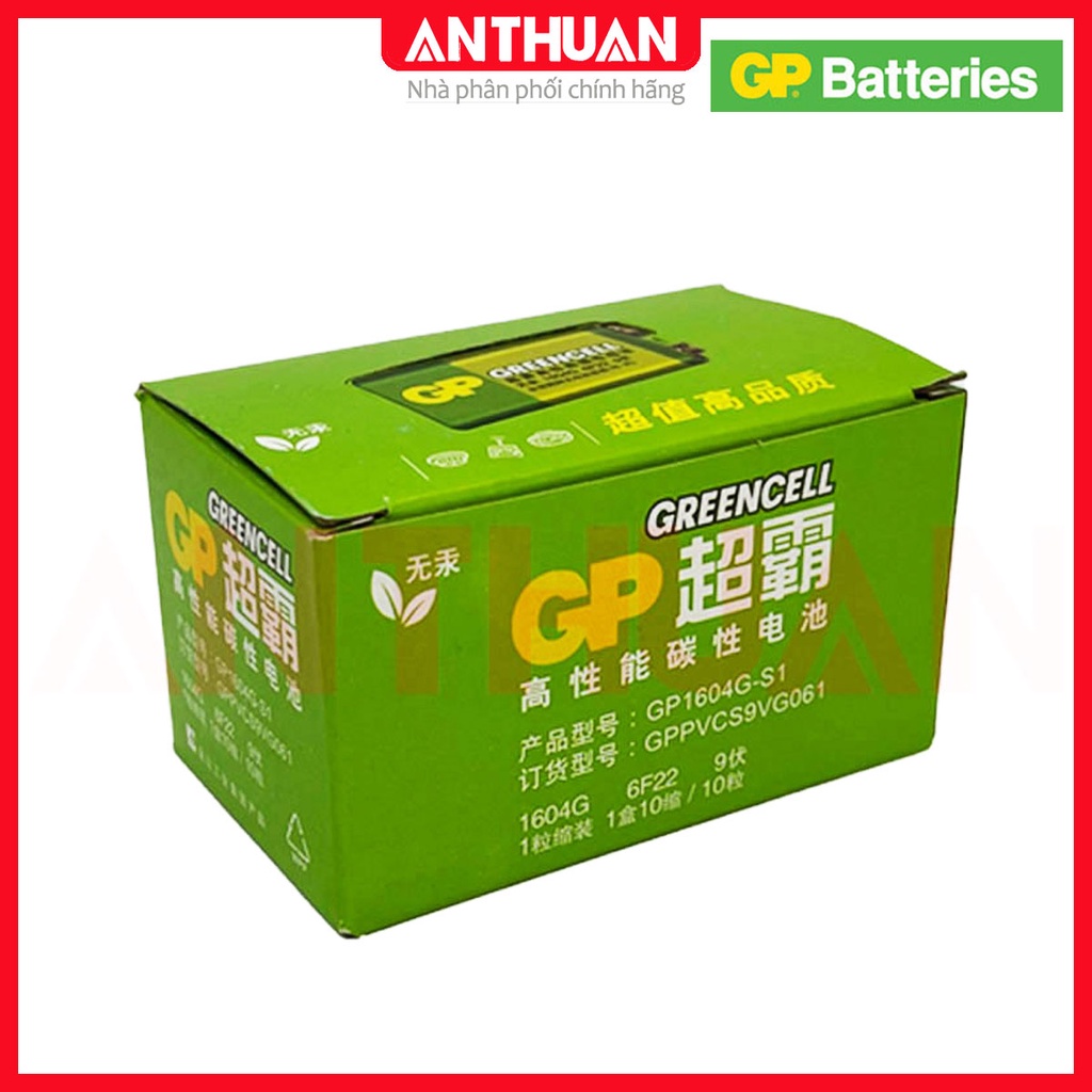 [1hộp10] Pin Vuông 9V GP chất lượng pin carbon 6f22 cho đồng hồ vạn ...