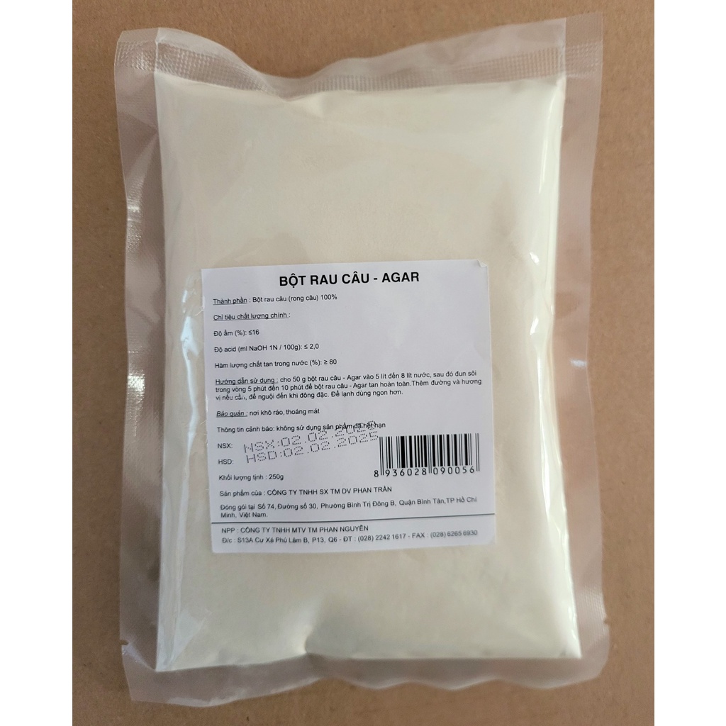 [Gói 250g] BỘT RAU CÂU GIÒN (RONG CÂU) [VN] PHAN TRẦN Agar Powder ...