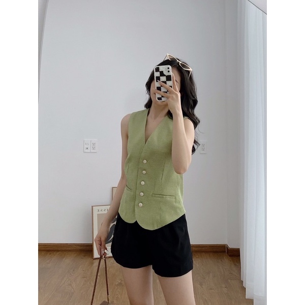 áo ghile vest nữ xinh xắn tweed Sistersister | Shopee Việt Nam