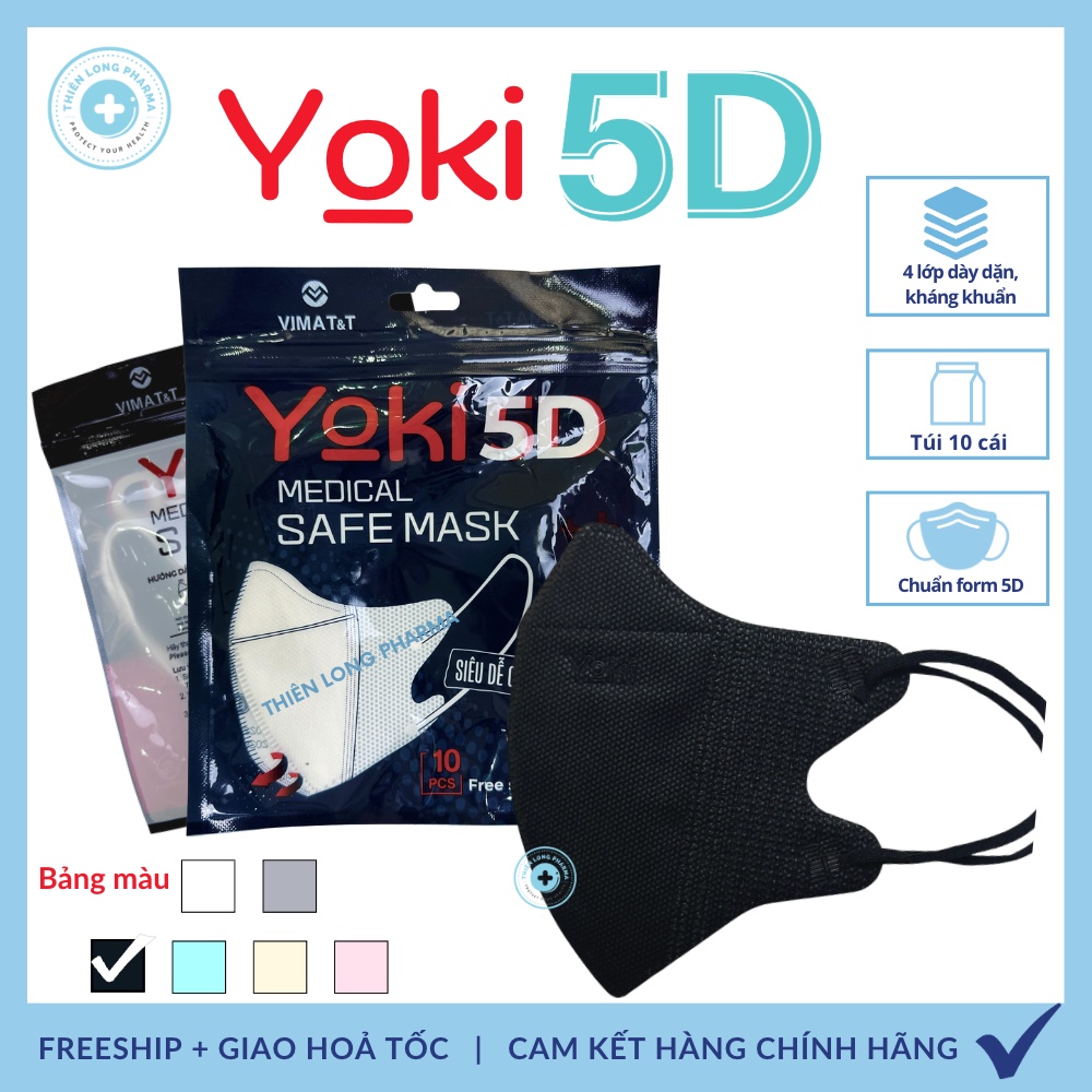 [SET 50 Cái] Khẩu trang 5D Mask Yoki 4 lớp kháng khuẩn siêu dày chuẩn ...