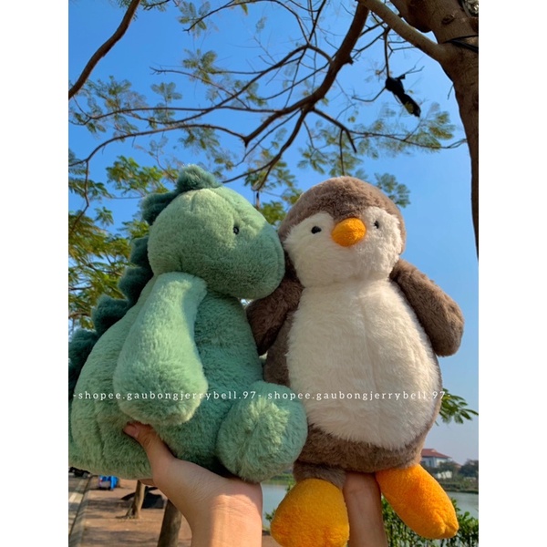 Gấu bông khủng long Dino, chim cánh cụt Peng, Dino răng chìa lông mịn ...