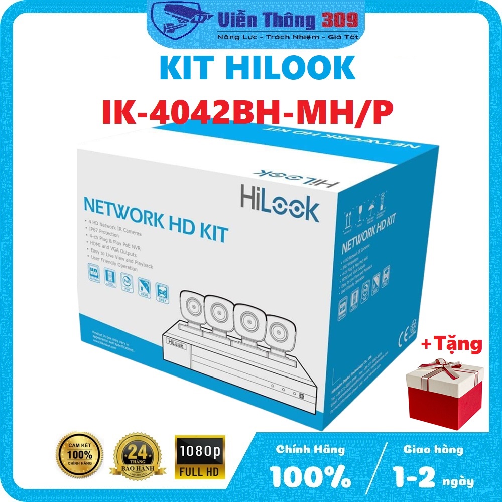 Bộ kit 4 camera IP Hilook IK-4042BH, bộ kit Hilook chính hãng - 309cctv | Shopee Việt Nam