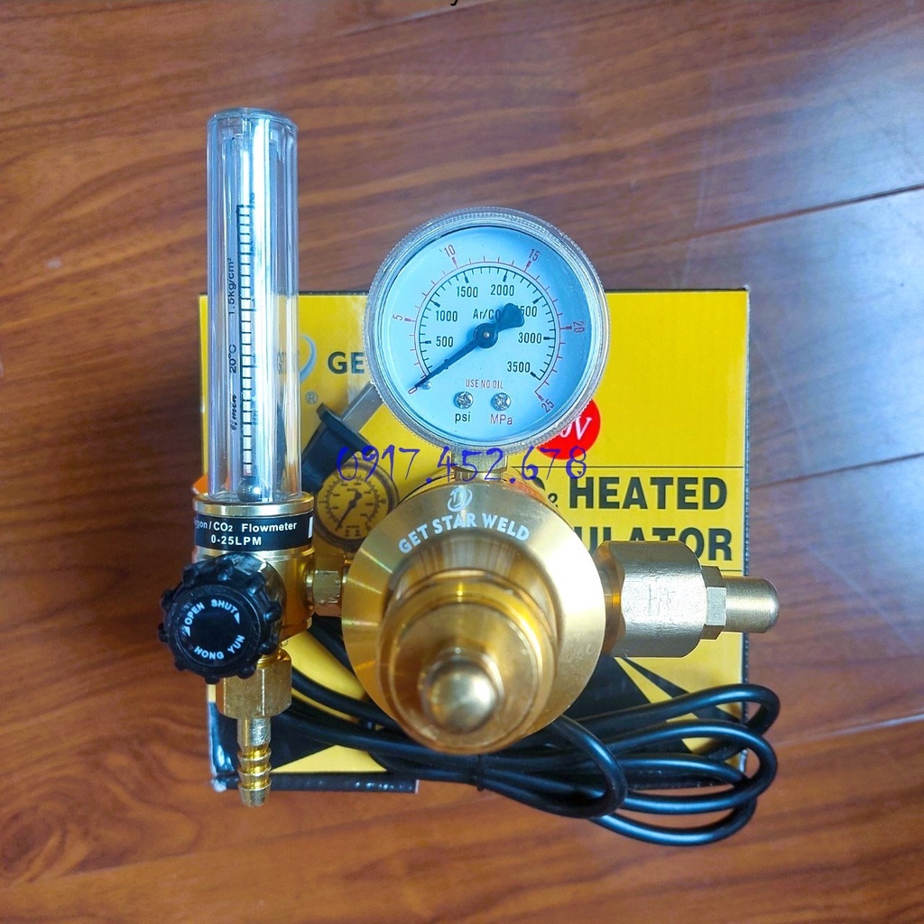 Đồng hồ CO2 220V 2 trở sấy, thân đồng (GS-2020) - sấy khí nhanh hơn | Shopee Việt Nam