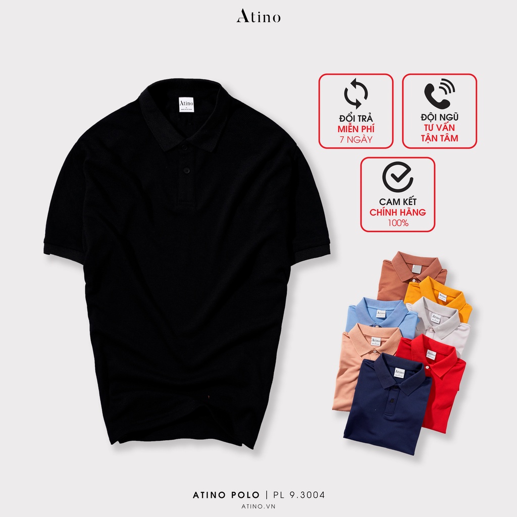 Áo Polo Nam thanh lịch ATINO vải cá sấu Cotton thoáng mát trẻ trung ...