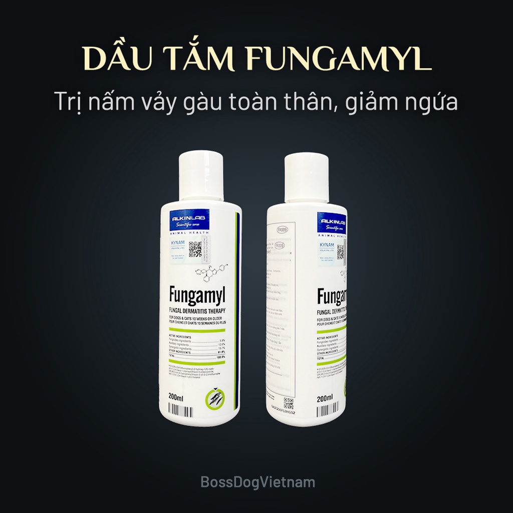 Dầu tắm Alkin Fungamyl, Dermatic chuyên về da lông, giảm nấm ngứa cho ...