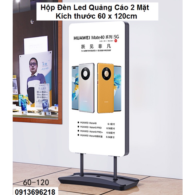 Biển Hộp Đèn Led Quảng Cáo 2 Mặt Trong Nhà, Ngoài Trời kt 60 x 120cm | Shopee Việt Nam