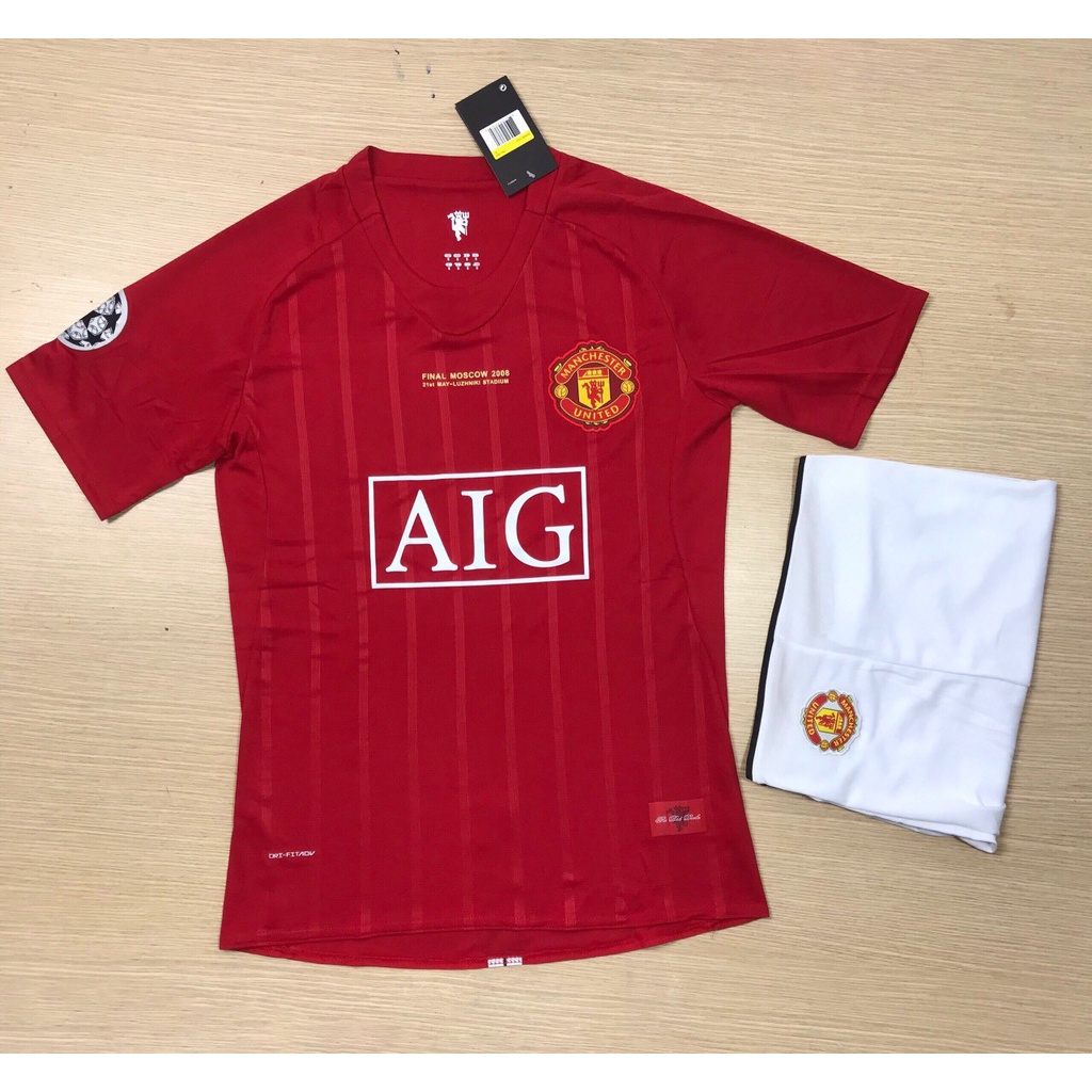 Bộ áo bóng đá MU AIG 2008/2009 vô địch C1 mới nhất | Shopee Việt Nam