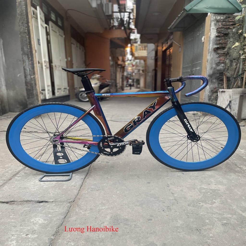 Xe đạp Fixed Gear Gray F15 nhiều màu vành trước sau 7cm xanh | Shopee ...