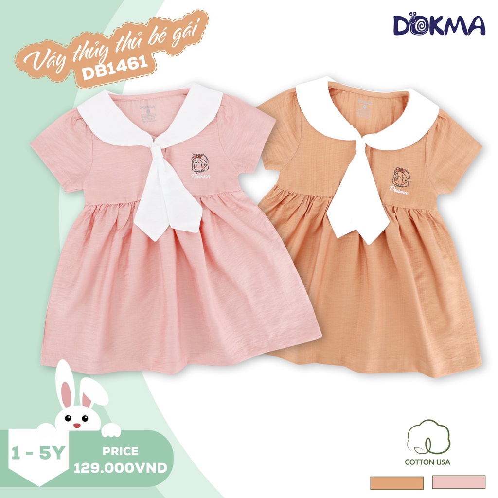 [CHÍNH HÃNG] Váy thủy thủ họa tiết bé gái DB1461 Dokma | Shopee Việt Nam