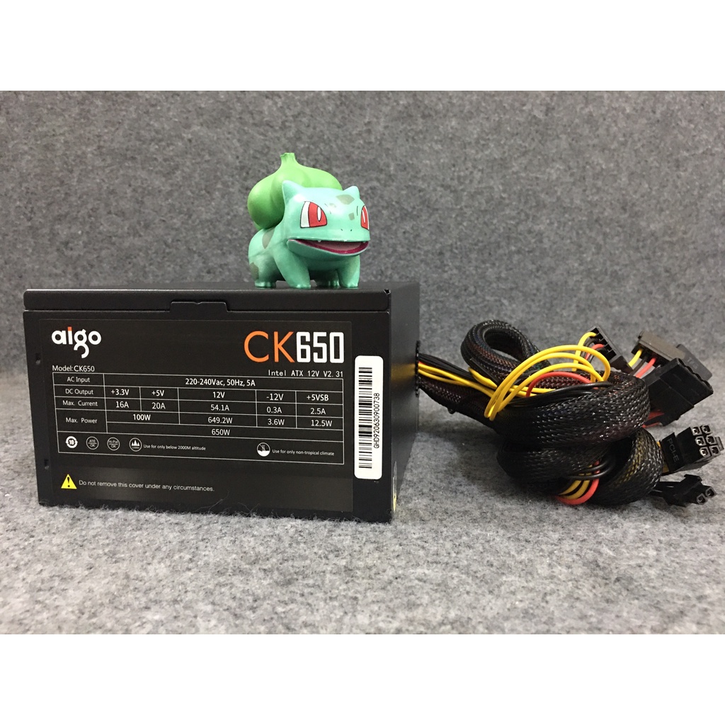 Nguồn 650W Công Suất Thực AIGO CK650 Có Dây Nguồn Phụ New Box Chính ...