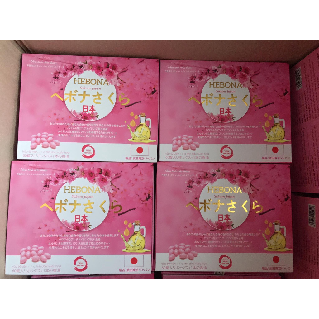 Viên Uống Thơm Cơ Thể HEBONA Sakura Japan 60v ( Tặng kèm tính dầu thơm ...