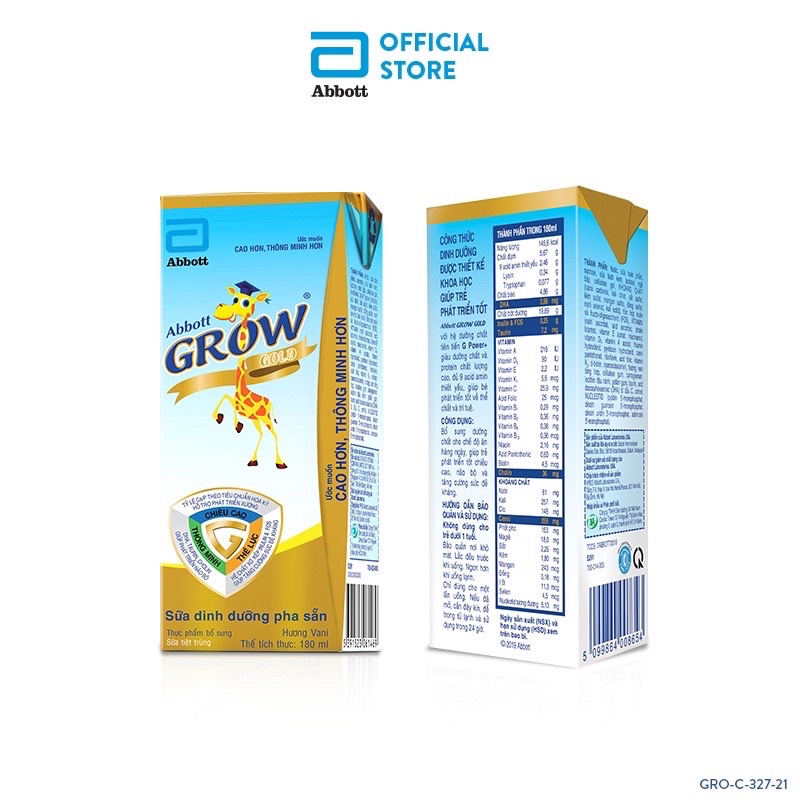 Thùng 48 hộp Sữa nước Abbott Grow Gold 180ml/ hộp | Shopee Việt Nam
