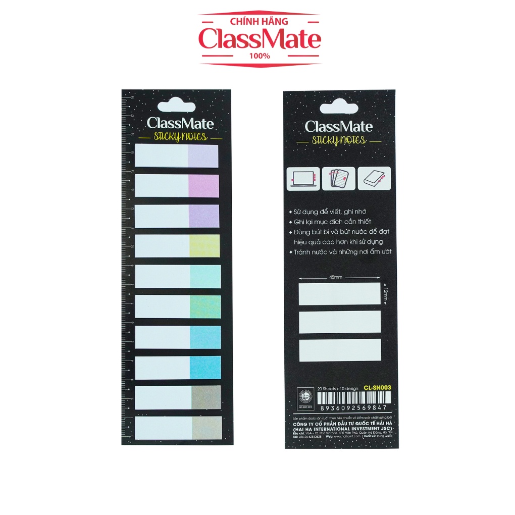 Giấy Note Giấy Ghi Nhớ Đánh Dấu Trang Sticky note CLASSMATE Nhiều Màu ...