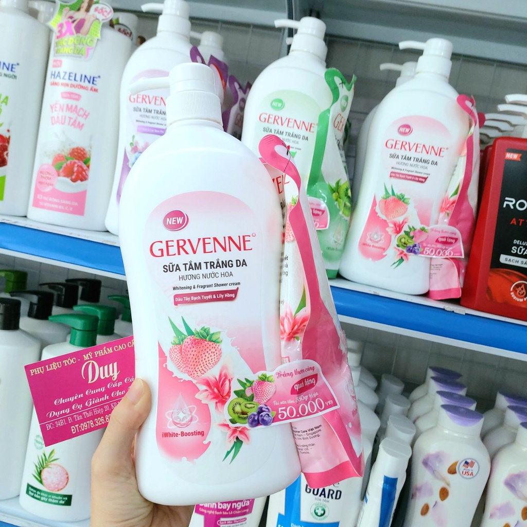 Sữa tắm Gervenne 900g Tặng Túi 380g - Cho Làn Da Sáng Mịn | Shopee Việt Nam