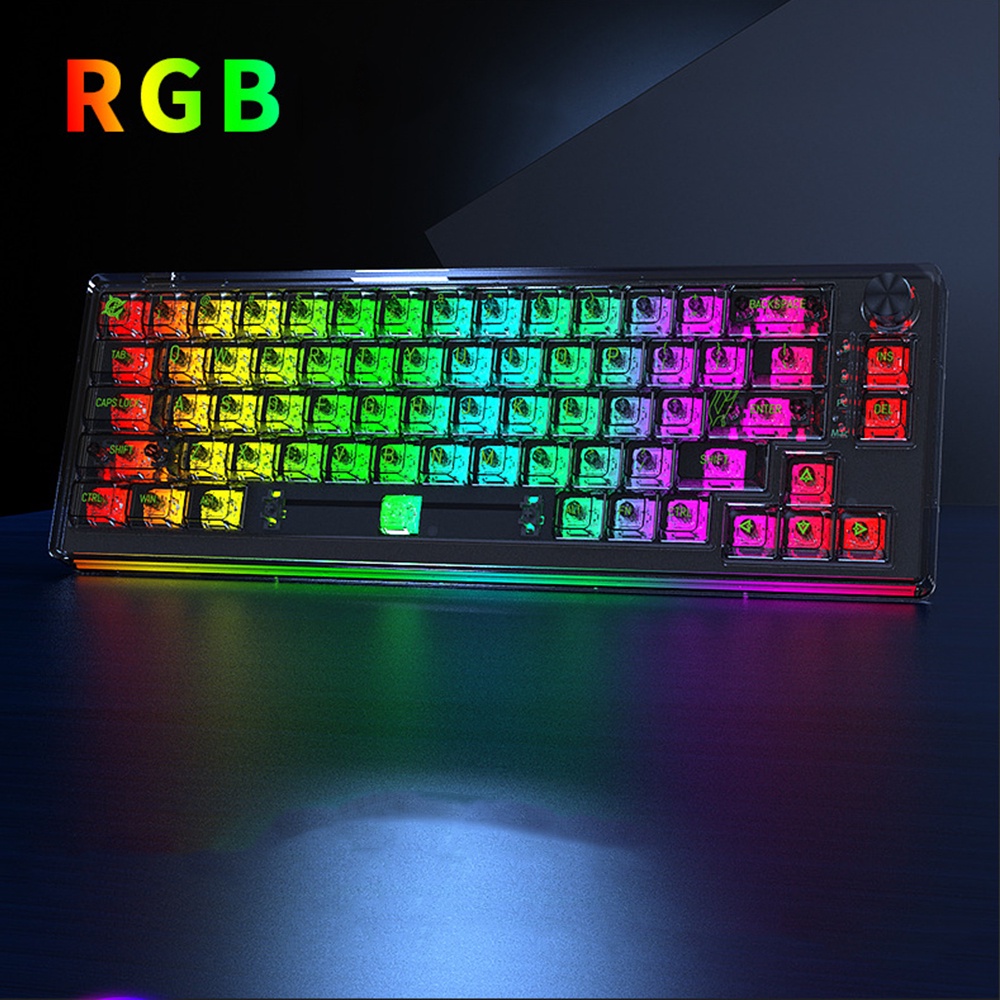 [Thanh lý] Kit TK66 Bàn phím cơ đen led RGB 3 mode usb type C hot swap ...