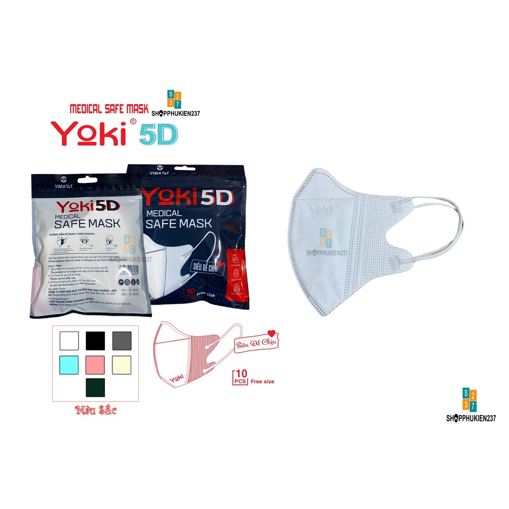 Set 50 Cái Khẩu Trang Yoki 5D Mask Thiết Kế Siêu Dễ Chịu 4 Lớp Kháng ...