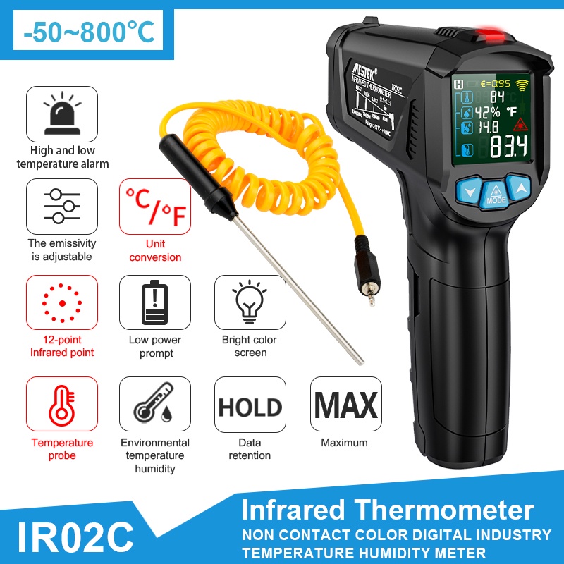 IR02 Series Industrial Infrared Thermometer Temperature Measuring Tool ...