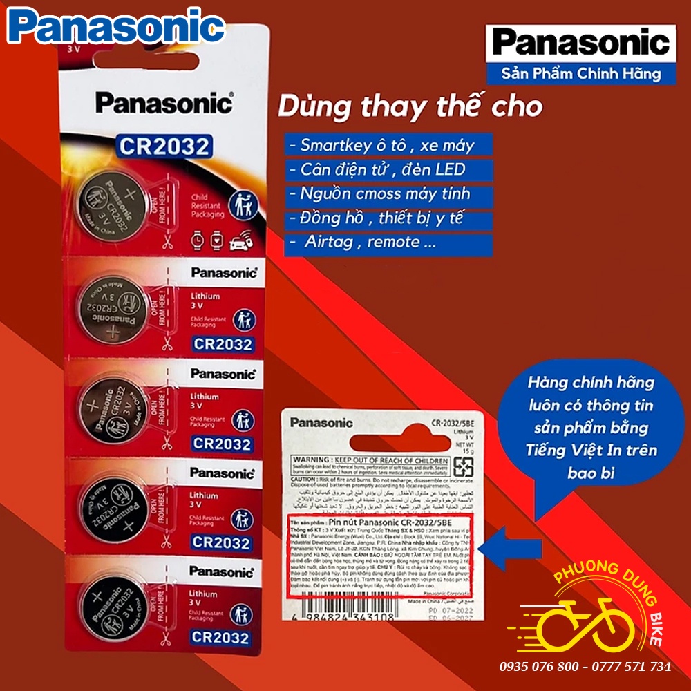 Pin cúc PANASONIC CR1616 CR1620 CR2016 CR2025 CR2032 cho remote, đồng ...