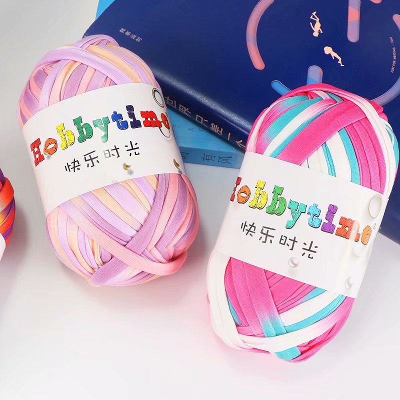 100g Sợi vải loang màu Bobby Timo đan móc túi xách, balo, chăn gối ...