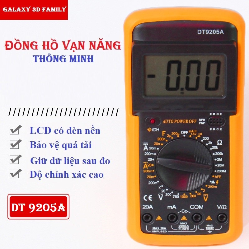 Đồng Hồ Đo Điện Vạn Năng DT9205A | Shopee Việt Nam