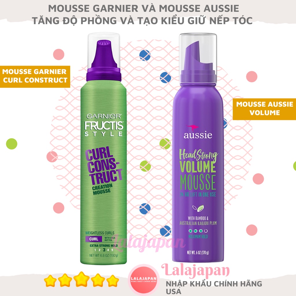 Mousse Aussie và Mousse Garnier làm phồng và tạo kiểu tóc | Shopee Việt Nam