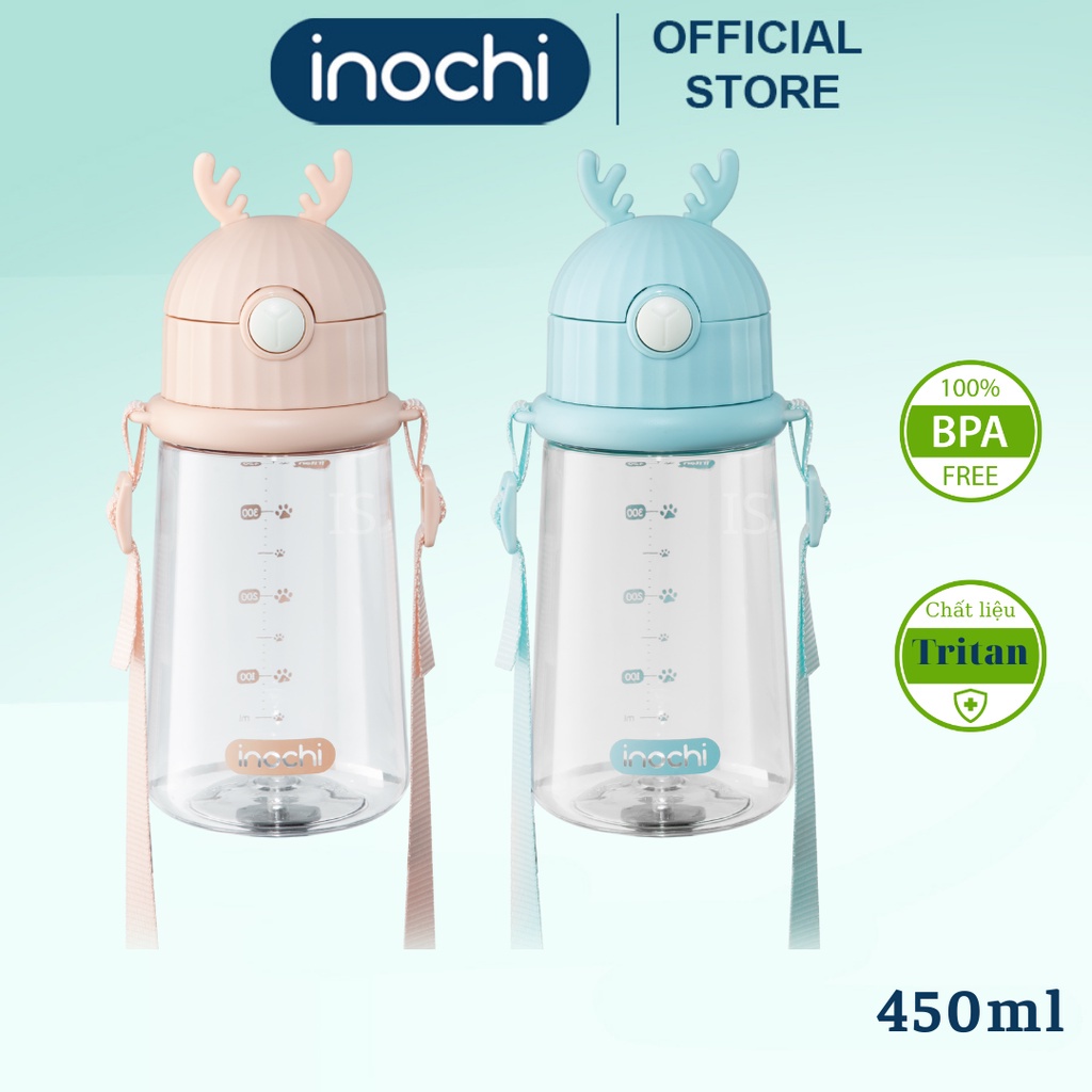 Bình nước trẻ em Inochi - Goki Rudy 450ml nhựa Tritan an toàn cho bé ...