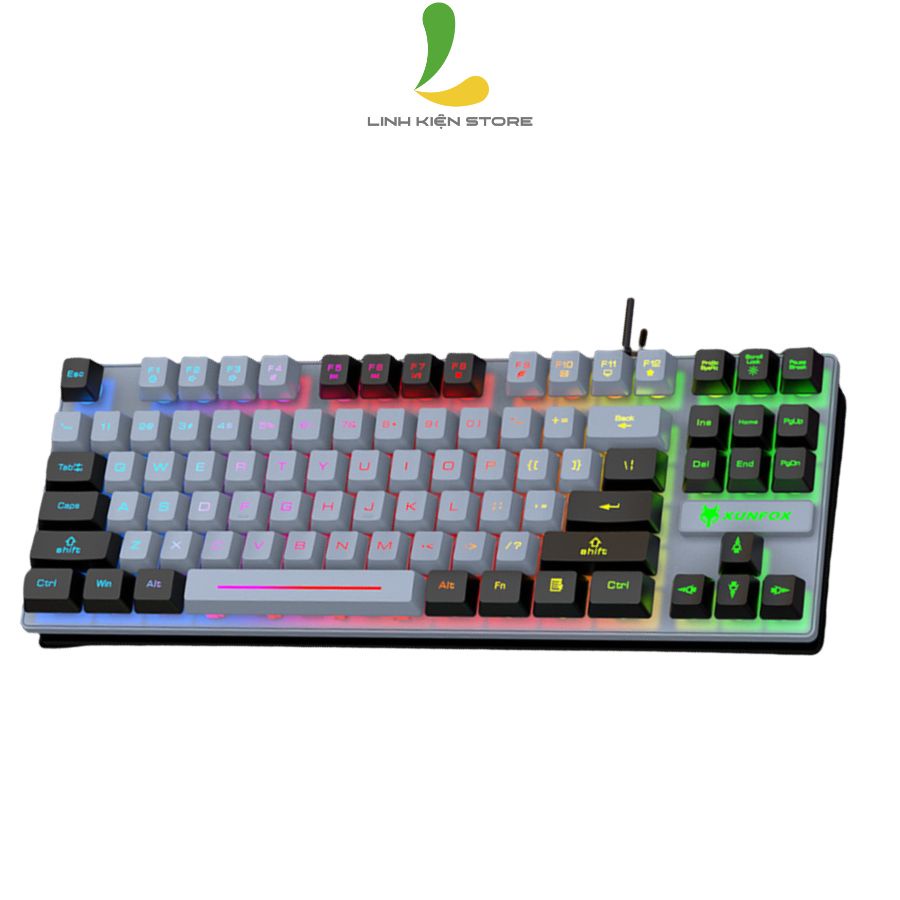 Bàn phím giả cơ gaming XUNFOX K82 / K10 / K820 - Bàn phím có dây công thái học cùng hiệu ứng LED ...
