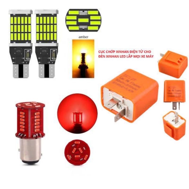 Combo 1 hậu nháy Audi+1 Rơle chỉnh tốc độ Nháy+4 Xinhan led T15 cho xe ...