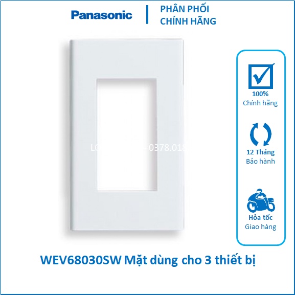 MẶT NẠ ĐƠN DÙNG CHO 3 THIẾT BỊ CÔNG TẮC Ổ CẮM ĐƠN DÒNG WIDE Pana ...