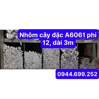 Nhôm cây tròn đặc A6061 phi 12mm, dài 3m ( cắt 3 thanh, mỗi thanh dài 1m ) | Shopee Việt Nam
